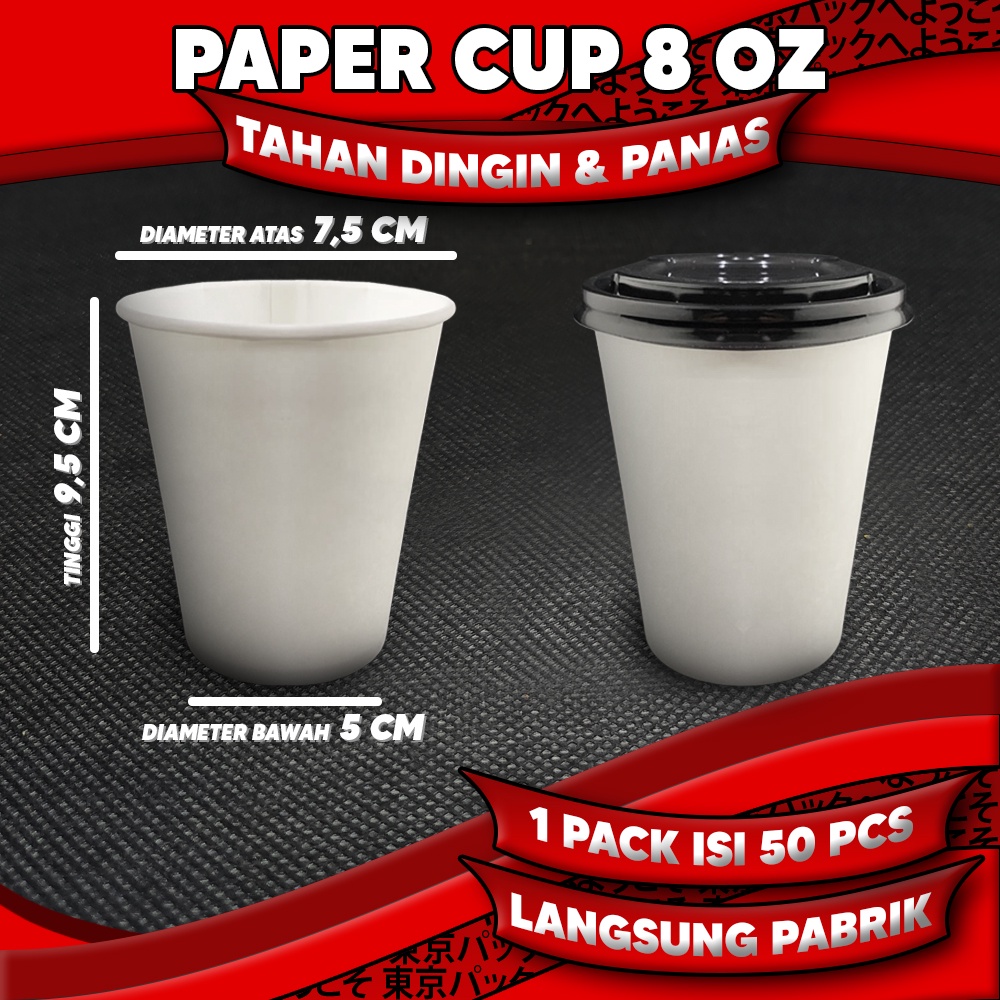 Jual Paper cup 8oz / Gelas Kertas Kopi / Paper Cup Hot n Cold | Shopee Indonesia