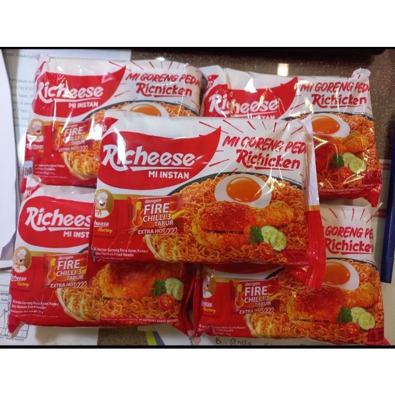 Jual Mie Goreng Keju Richeese Mie Keju Richeese Pedas Level 0 level 3 ...