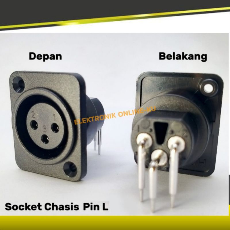 Jual SOCKET CHASIS CANON XLR FEMALE PVC HITAM | Shopee Indonesia