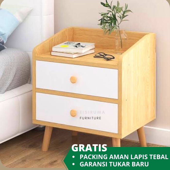 Jual Meja Nakas Meja Kamar Meja Kosmetik Minimalis Kamar Tidur 2 Laci ...
