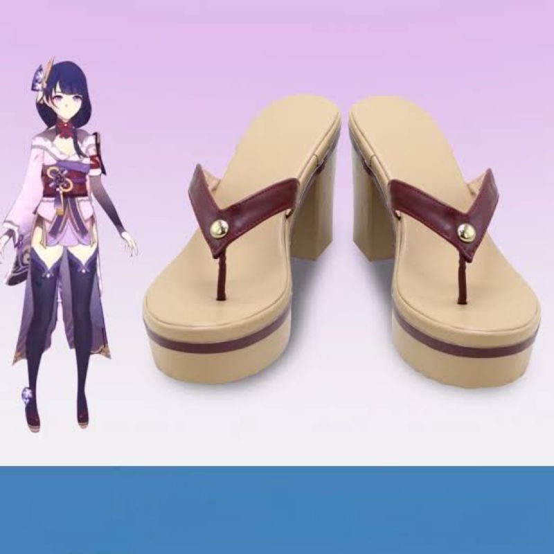 Jual Sandal Cosplay Geta Raiden Shogun / Sandal Raiden Ei Genshin ...