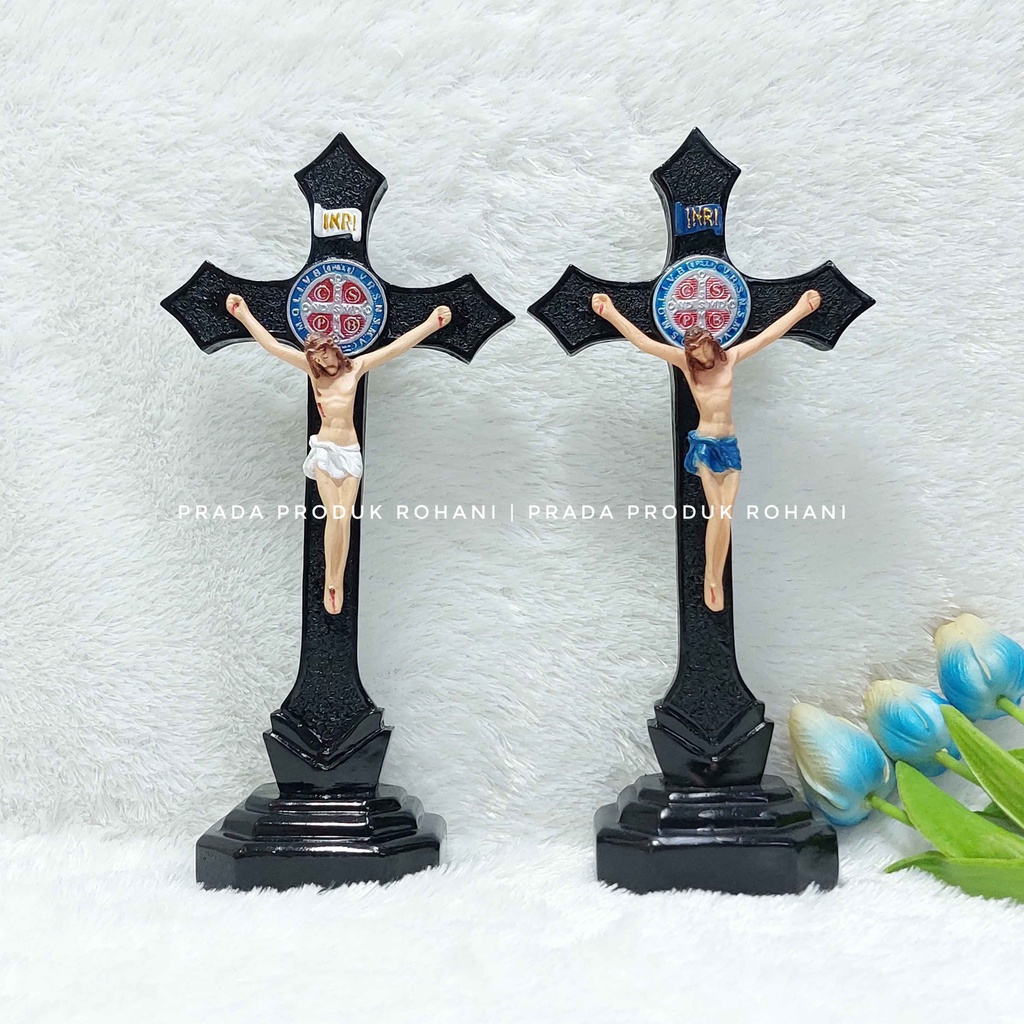 Jual Salib Duduk St. Benediktus 26cm - Salib Duduk Yesus - Salib Yesus ...