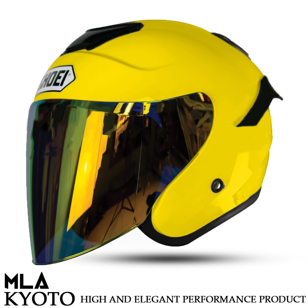 Jual Helm Half Face MLA KYOTO GORILLA GREY Kaca Visor Venom Flat Blue ...