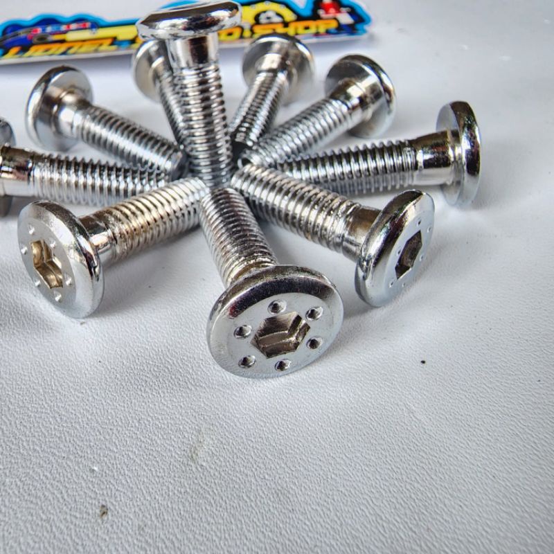 Jual Baut cakram baut disk 2.5 cm universal silver Chrome krom baut disk brake bintik harga per ...