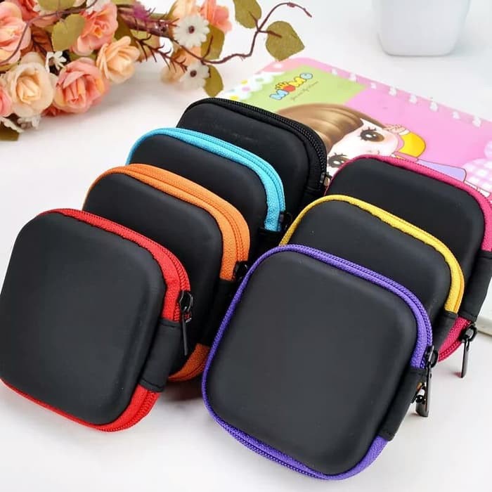 Jual DOMPET / Tempat Headset PERSEGI CASE TRAVEL POUCH Organizer Koin Kunci Kotak Penyimpanan ...