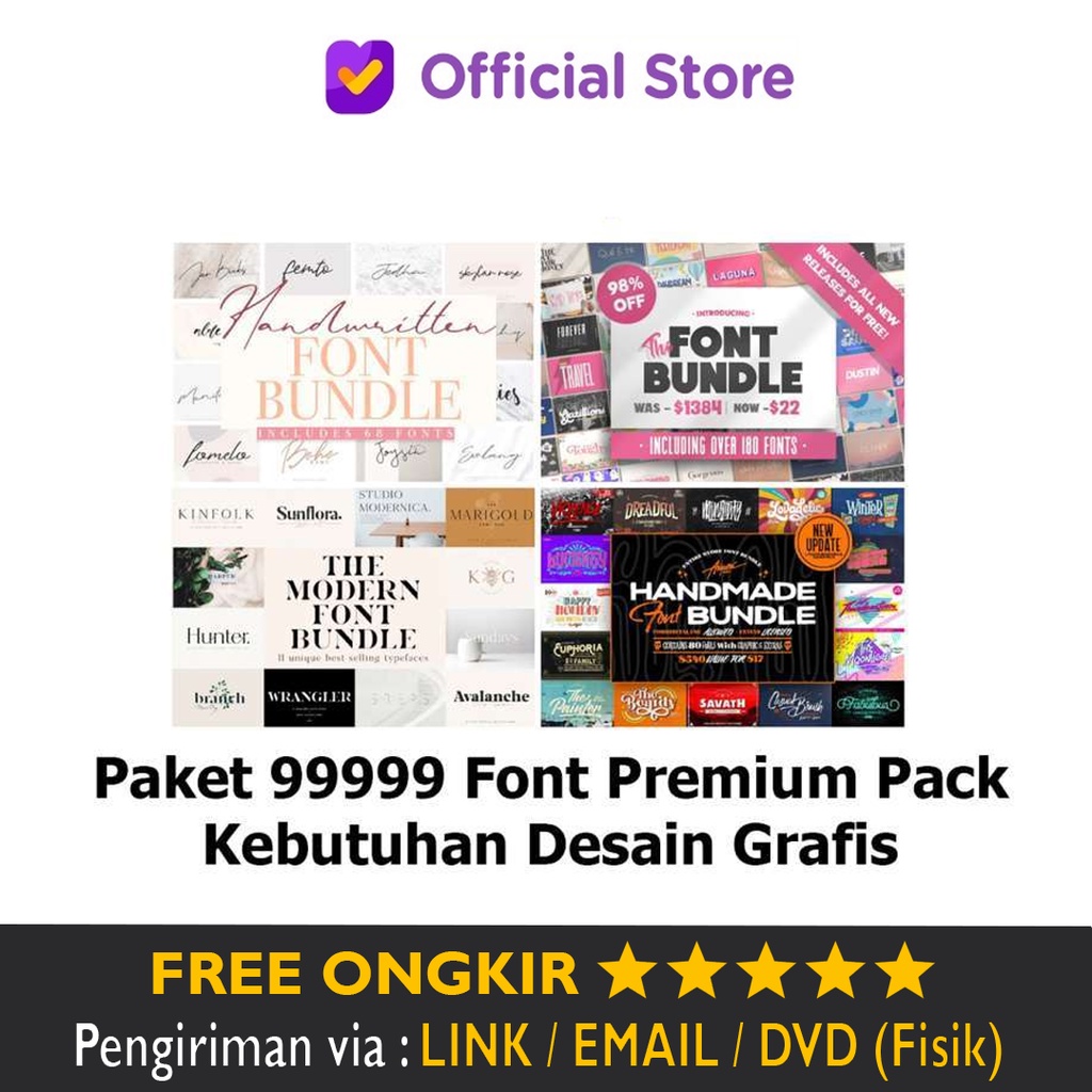 Jual Paket Lengkap 99999 FONT Premium Pack Keren Exclusive Library ...