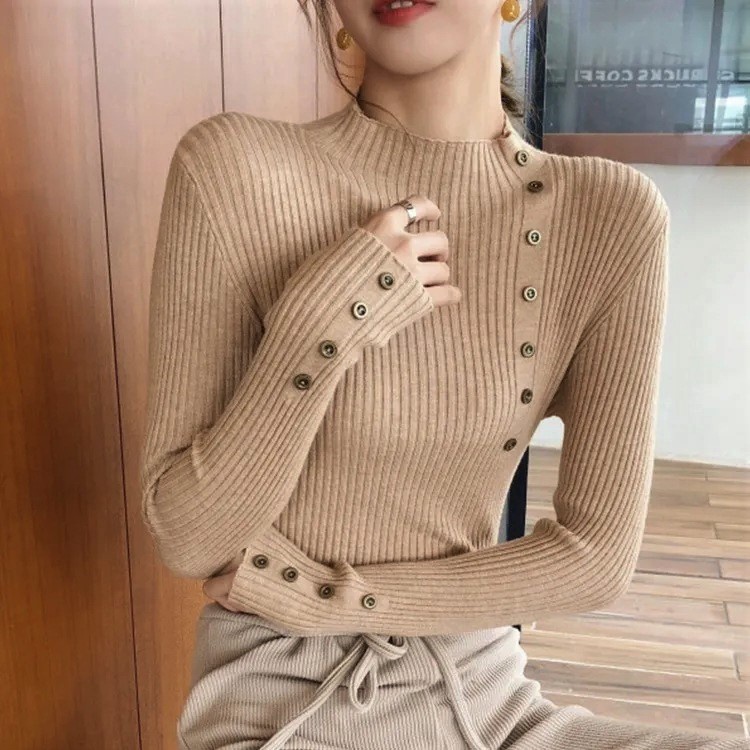Jual AJW Turtleneck Knit Long Sleeve Korean Style Import Premium New Release TT | Atasan ...