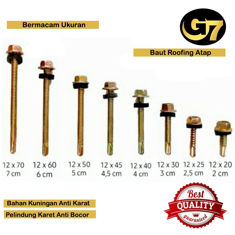 Jual Baut Roofing Baut Atap Anti Karat Kuningan Baut Rofing Sekrup Atap ...