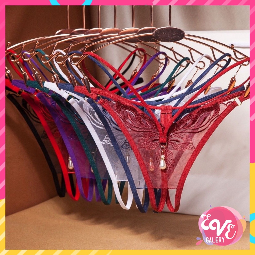 Jual Ɛѵҽ Celana Dalam Sexy Wanita Fashion G-String Mutiara Bordir Tanpa ...