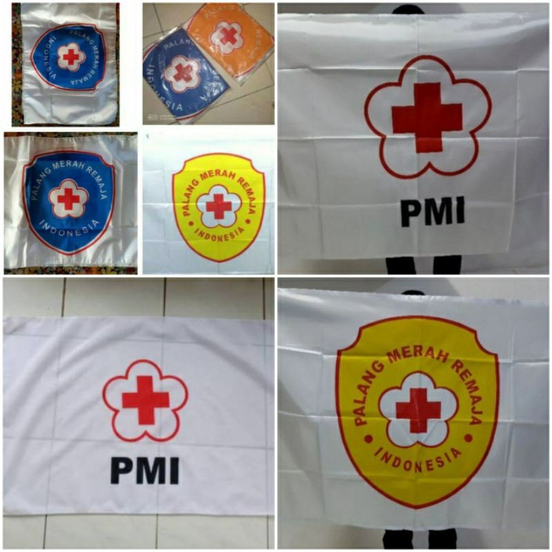 Jual bendera PMI PMR WIRA MADYA ukuran besar 80x120cm dan 60x90cm ...
