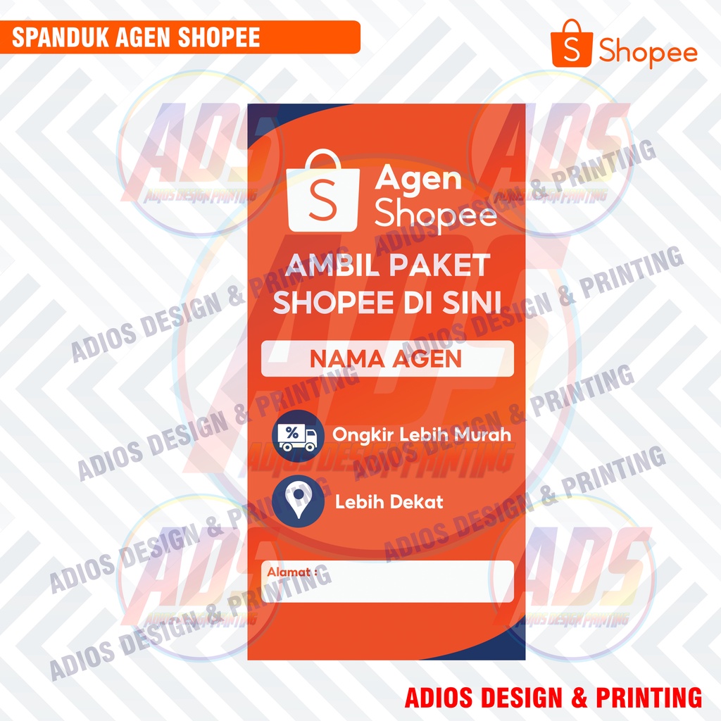 Jual Spanduk Banner Agen Shopee Vertikal | Shopee Indonesia