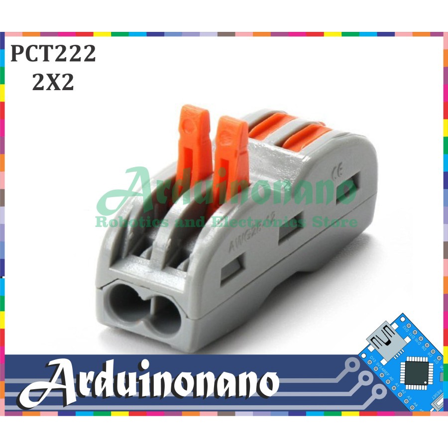 Jual PCT222 Konektor Kabel 2x2 PCT 222 TAB WAGO Terminal 4 pin sambungan | Shopee Indonesia