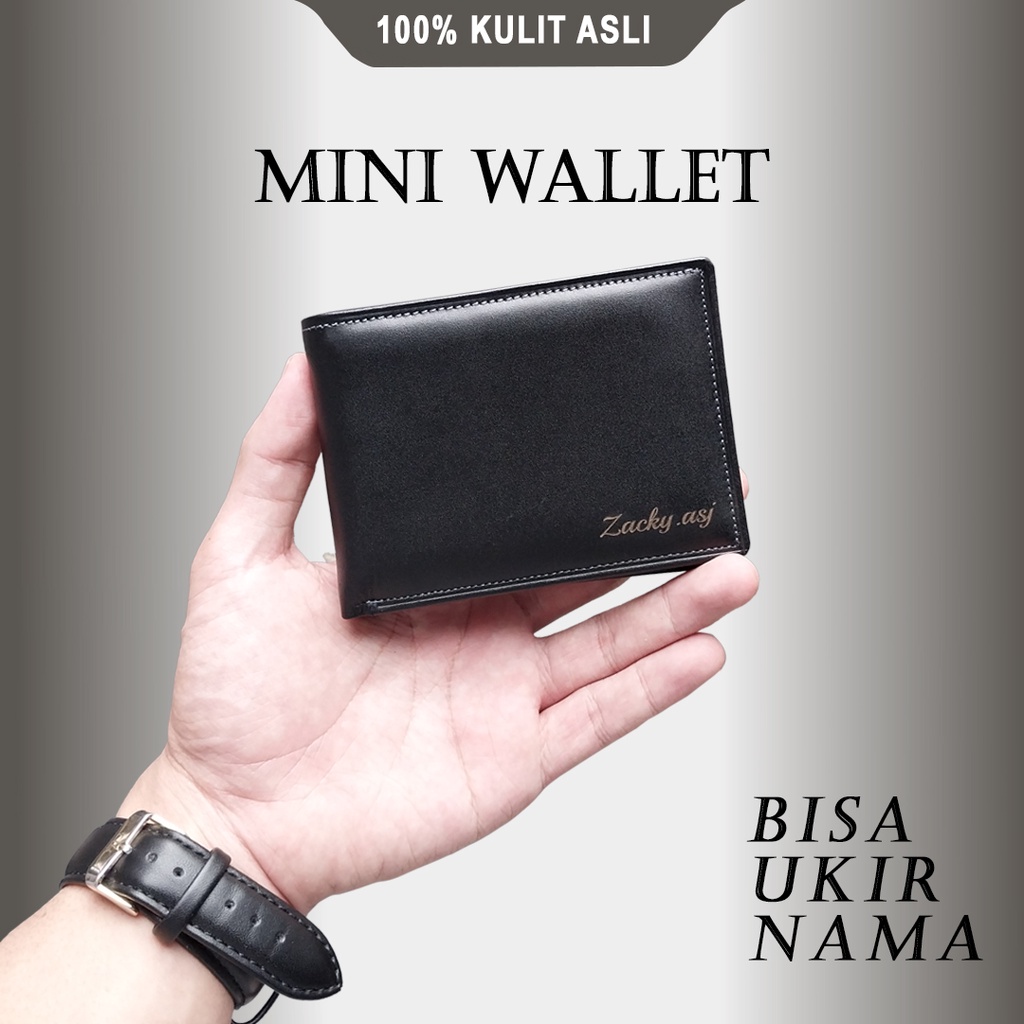 Jual Dompet Pria Lipat Mini Slim Wallet Original 100% Bahan Kulit Sapi ...