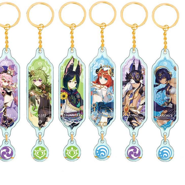 Jual idT9f9E Genshin Impact Gantungan kunci Long Acrylic keychain ...