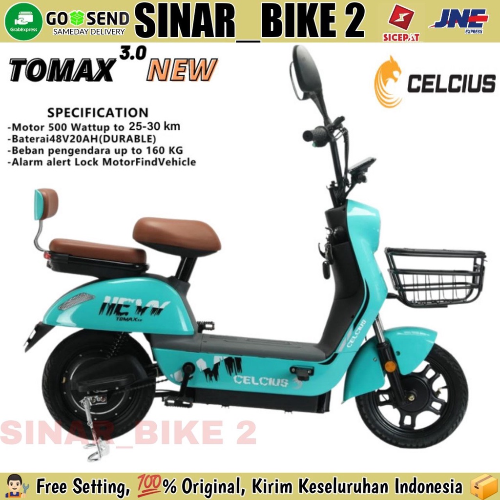 Jual Sepeda Listrik CELCIUS TOMAX 6.0 & TOMAX X3 Electric E Bike 500 ...