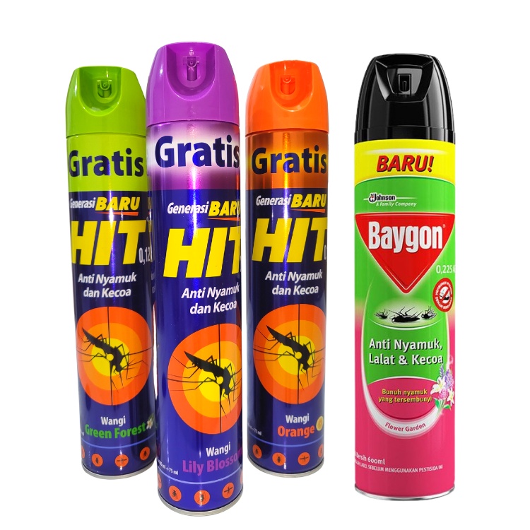 Jual BAYGON HIT Aerosol Spray 600ml+75ml Obat Nyamuk 0,12AE | Shopee ...