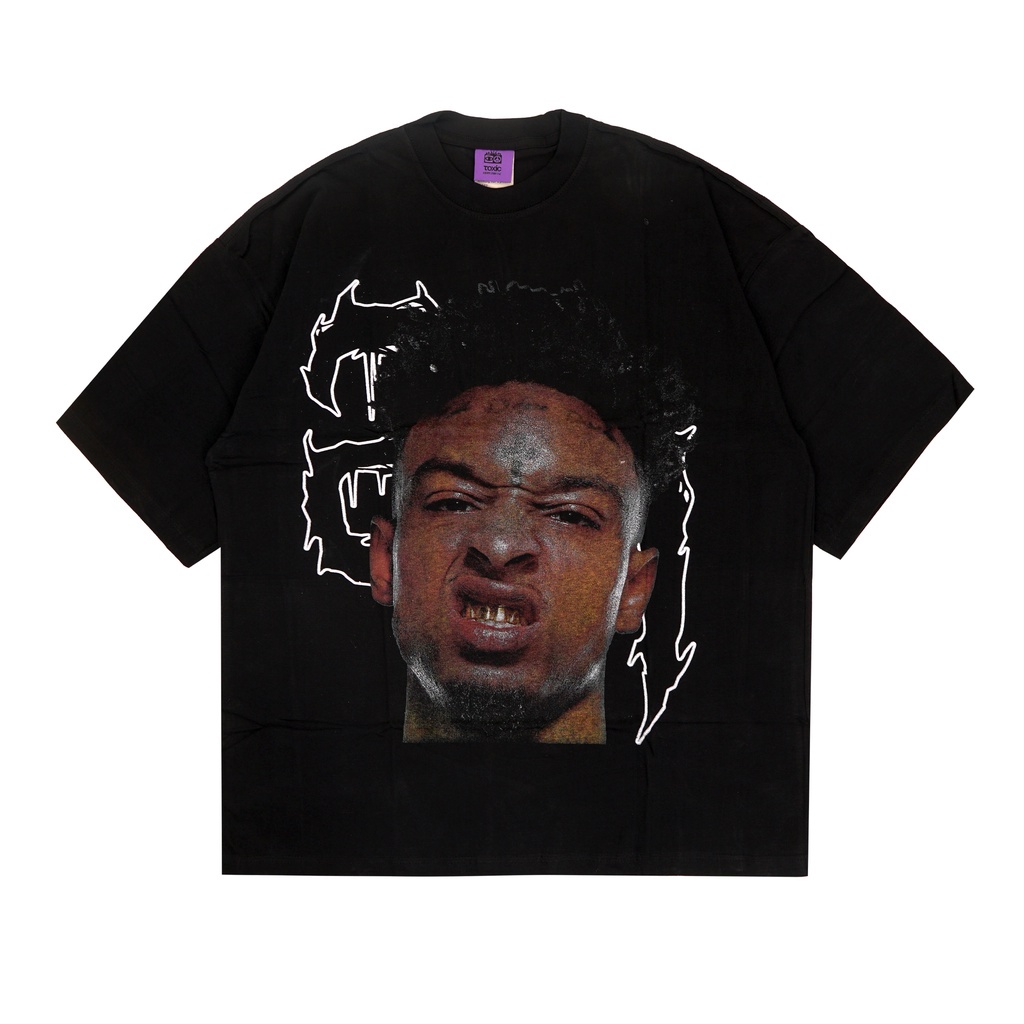 Jual 21 SAVAGE FACE OVERSIZE TSHIRT BLACK | Shopee Indonesia