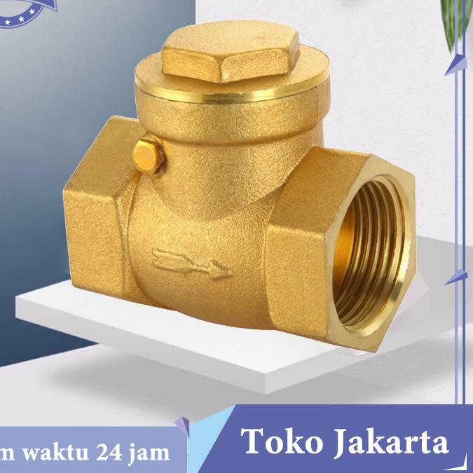 Jual ☜ Check Valve Full Tembaga Klep Tabok 1/2 3/4 1 Inch Swing Check Valve ۝ | Shopee Indonesia