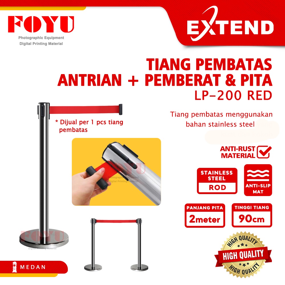 Jual Tiang Pembatas Antrian Pita Stainless Steel Besi Queue Line Pole ...