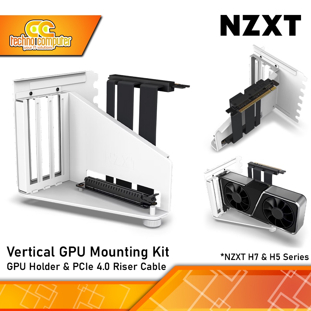 Jual NZXT Vertical GPU Mounting Kit White - GPU Holder & PCIe 4.0 Riser ...