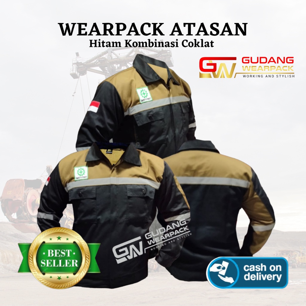 Jual WEARPACK atasan baju proyek seragam kerja warna Hitam Coklat ...