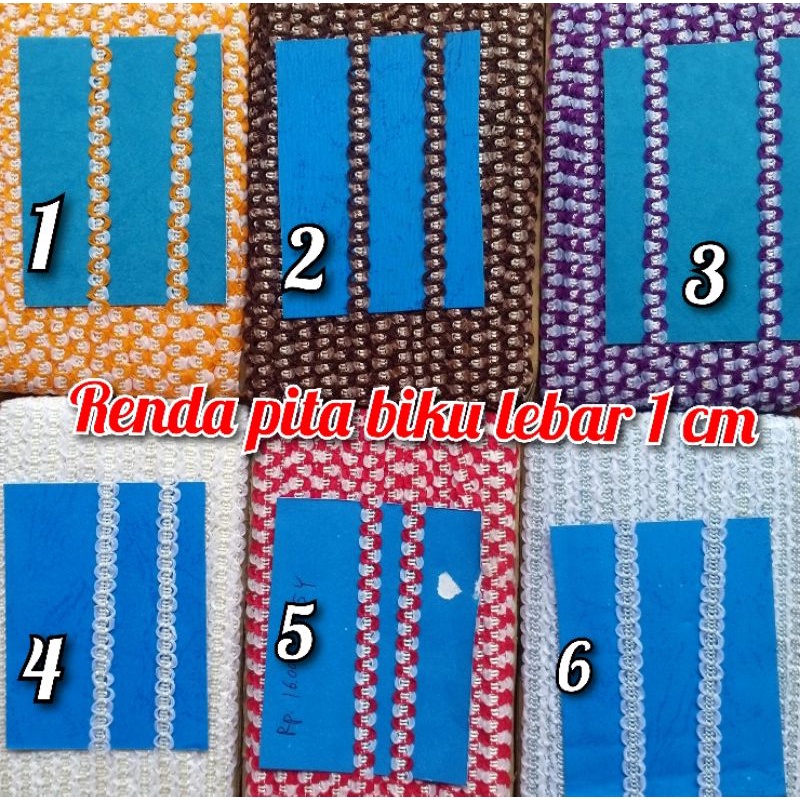 Jual per rol 15 yard,renda pita biku lebar 1 cm | Shopee Indonesia