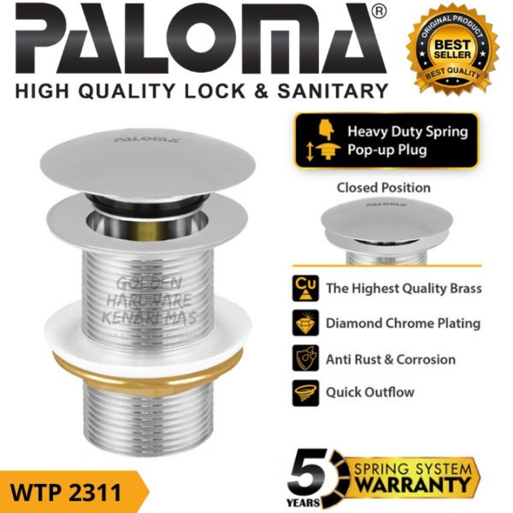 Jual PALOMA WTP 2311 APUR PEMBUANGAN AIR WASTAFEL SINK BASIN WASTE ...