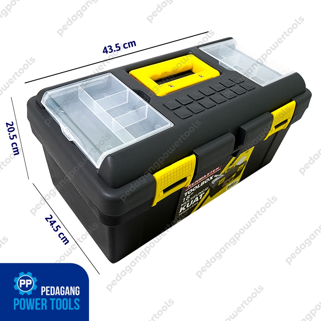 Jual KENMASTER TOOL BOX BESAR 18" INCH PLASTIK KOTAK PERKAKAS TOOLKIT ...