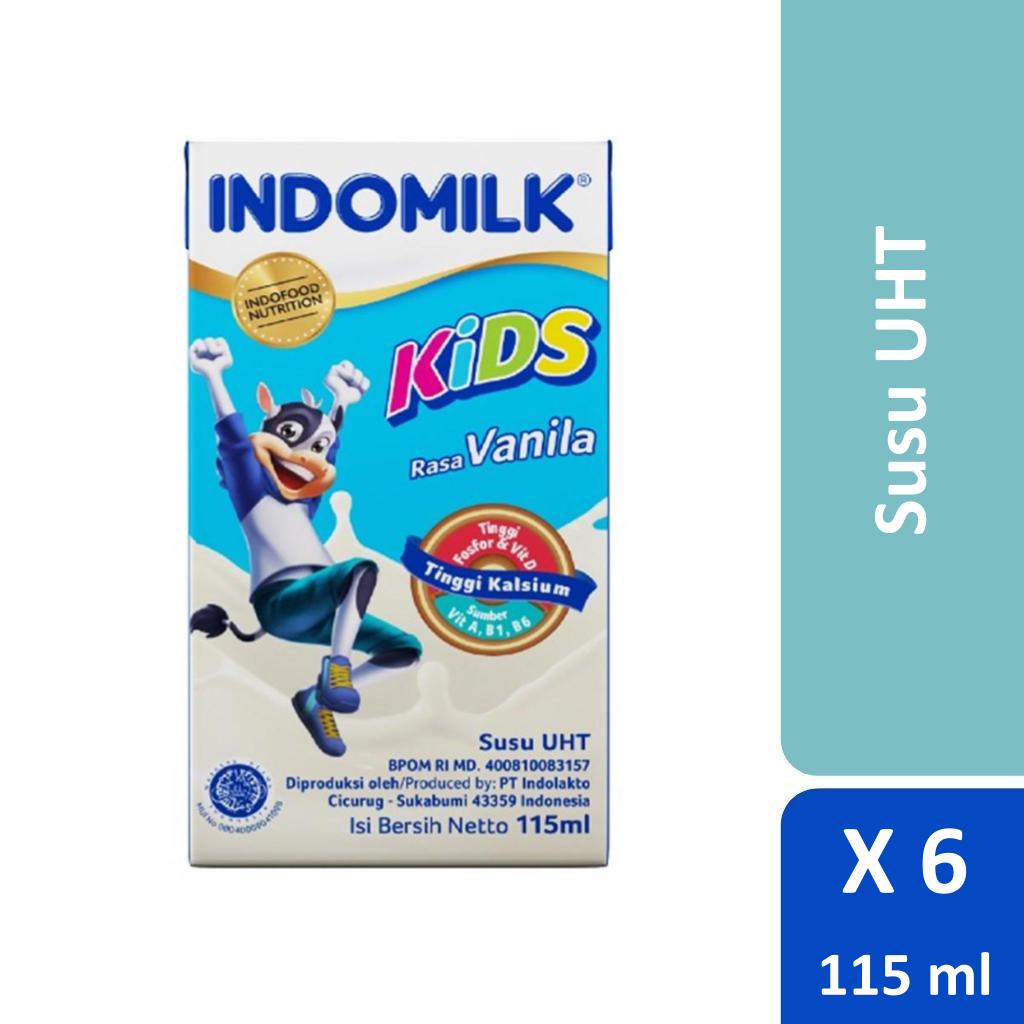Jual Indomilk Kids Vanilla UHT 115 ml x 6 | Shopee Indonesia