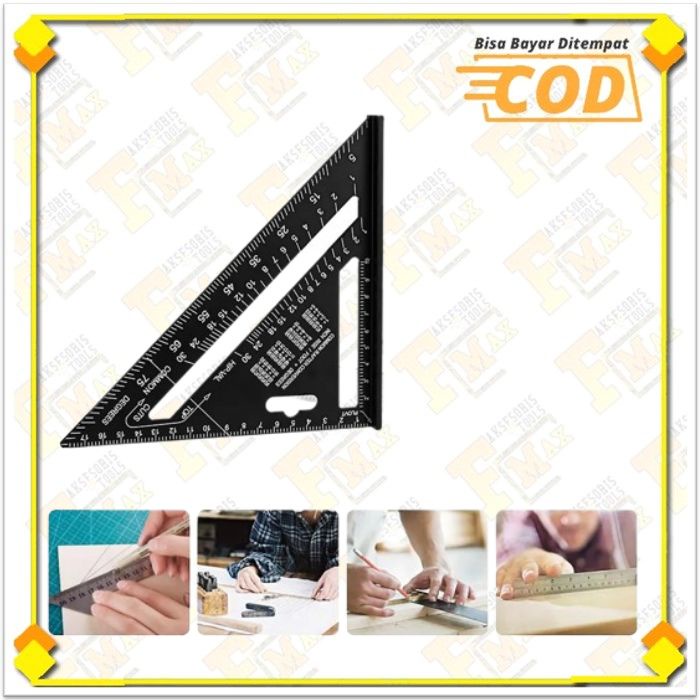 Jual Penggaris Segitiga Siku Sudut Tukang Hitam Speed Square Hitam 7 ...