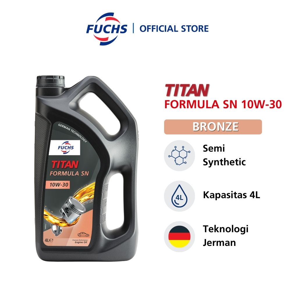 Jual FUCHS TITAN Formula SN 10W30 Semi Synthetic Engine Oil 4L All Season Oli Mobil - Bronze ...