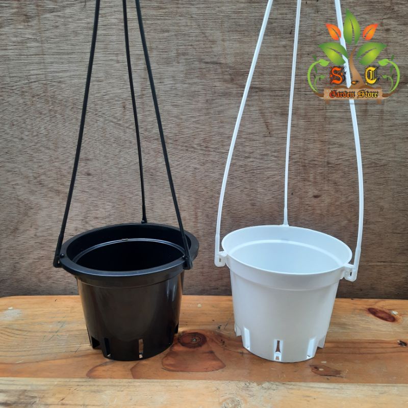 Jual POT BUNGA GANTUNG ANGGREK 15 GBL WARNA HITAM & PUTIH | POT TANAMAN ...
