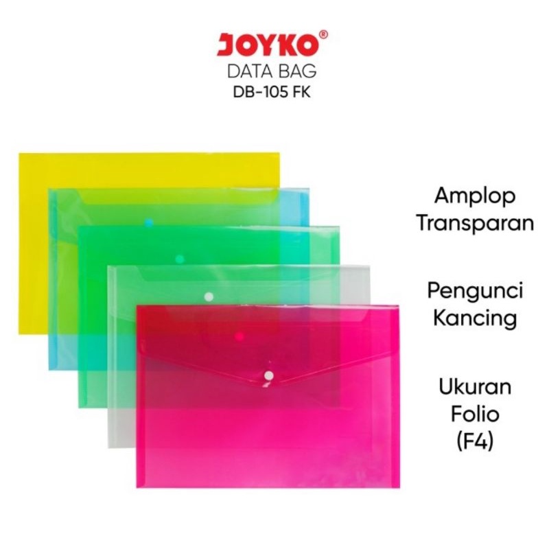 Jual Map Kancing Plastik Folio Joyko DB-105 ( 1 Pack / 12 Pcs) | Shopee ...