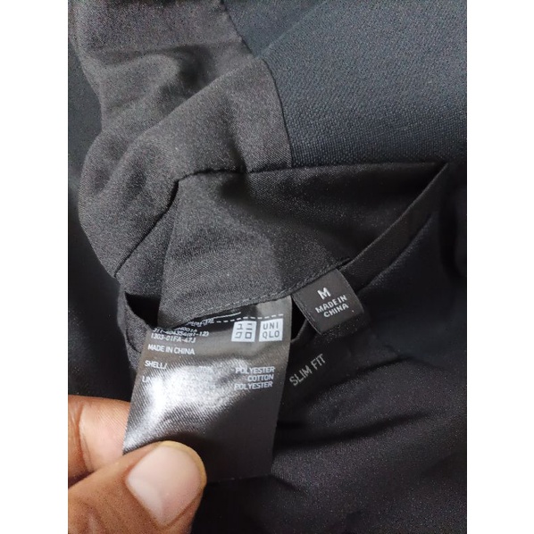 Jual uniqlo blazer black jas slimfit casual preloved | Shopee Indonesia