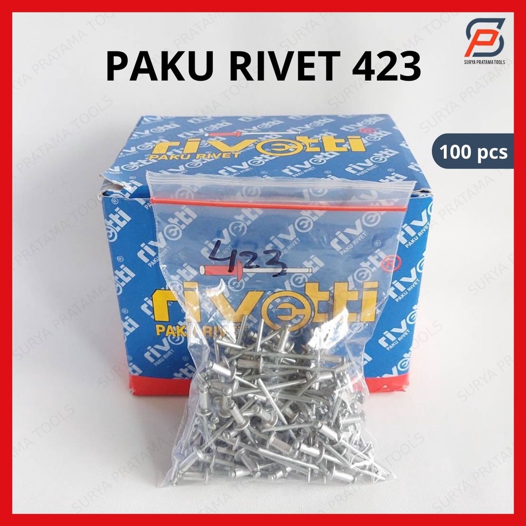 Jual Paku Rivet 423 Isi 100 Pcs Ukuran 3,2mm x 7mm | Shopee Indonesia
