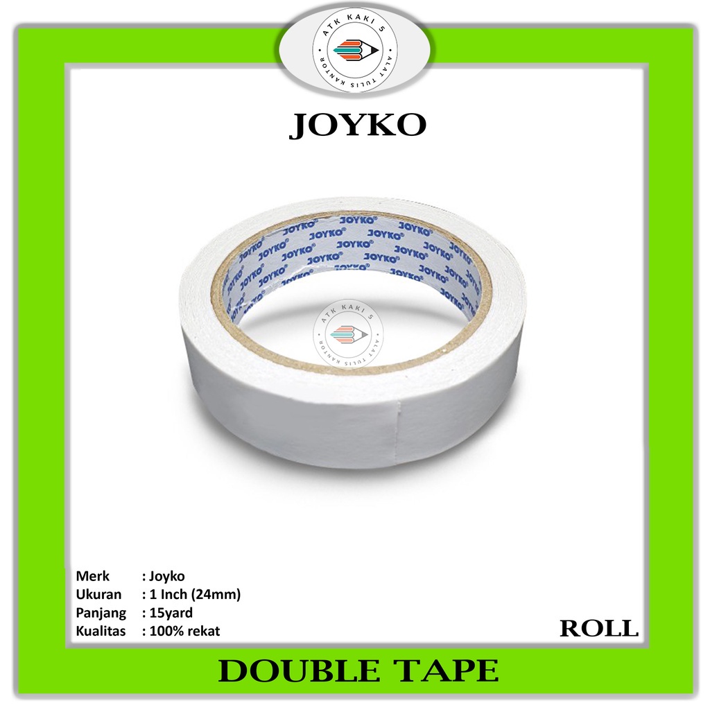Jual JOYKO - Double Tape 24 mm / 1" / 1 Inch x 15 Yard - Roll | Shopee Indonesia