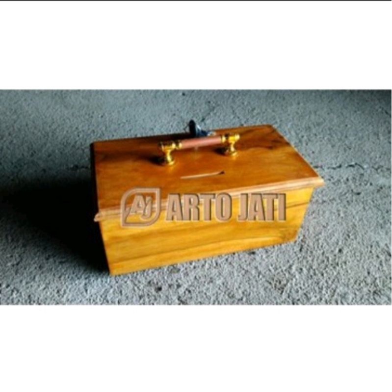 Jual Kotak Amal Kayu Jati Kotak Uang Kotak Infaq Celengan Finishing ...