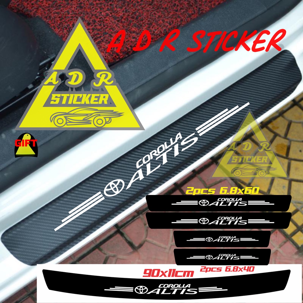 Jual Sticker sill plate karbon 3d mobil corolla altis sticker karbon 3d ...