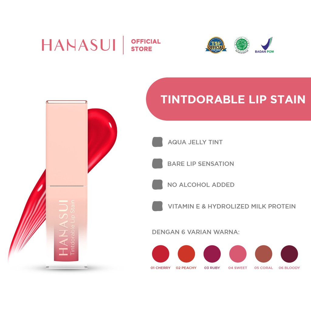 Jual Hanasui Tintdorable Lip Stain - Lip Tint 10ml | Shopee Indonesia