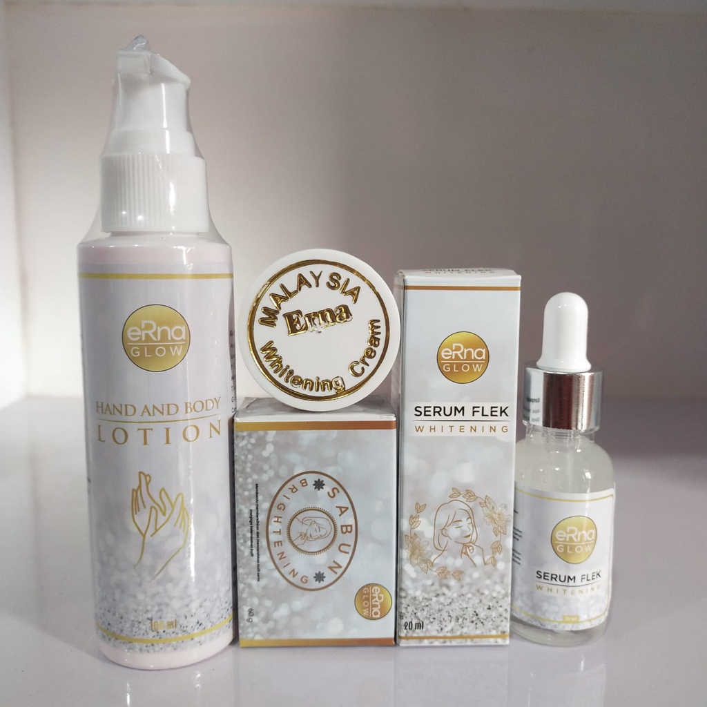 Jual paket 4IN1 serum erna + sabun + hand body lotion + cream erna ...