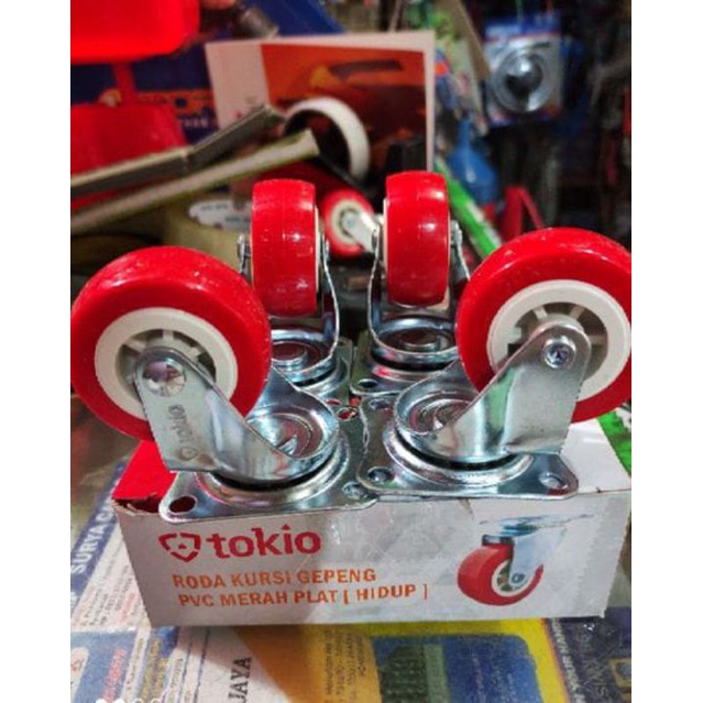 Jual Roda Caster Roda Nylon Merah 2 inch Hidup ( Harga Per Biji ...