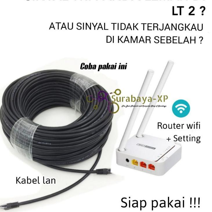 Jual Promo Paket Kabel UTP LAN 50 Meter outdoor + WIFI AP cocok untuk ...