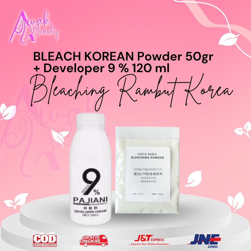 Jual BLEACH KOREAN Powder 50gr + Developer 120ml | Bleaching Rambut ...