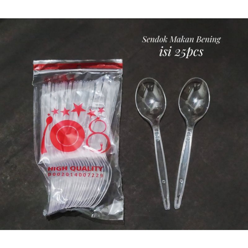 Jual SENDOK MAKAN PLASTIK BENING / Sendok Makan Sekali Pakai(isi 25pcs ...