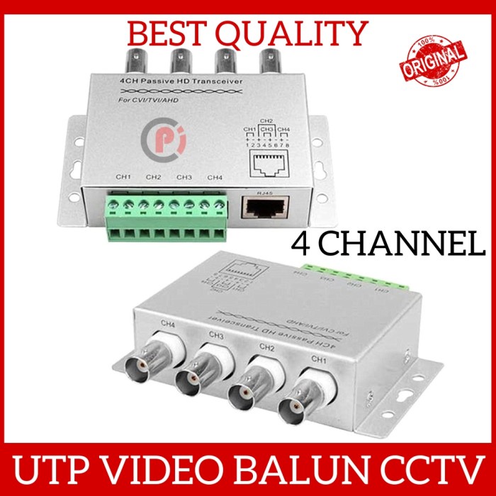 Jual HD Video Balun CCTV 4 Channel CH Via Over UTP Kabel LAN Pasive ...