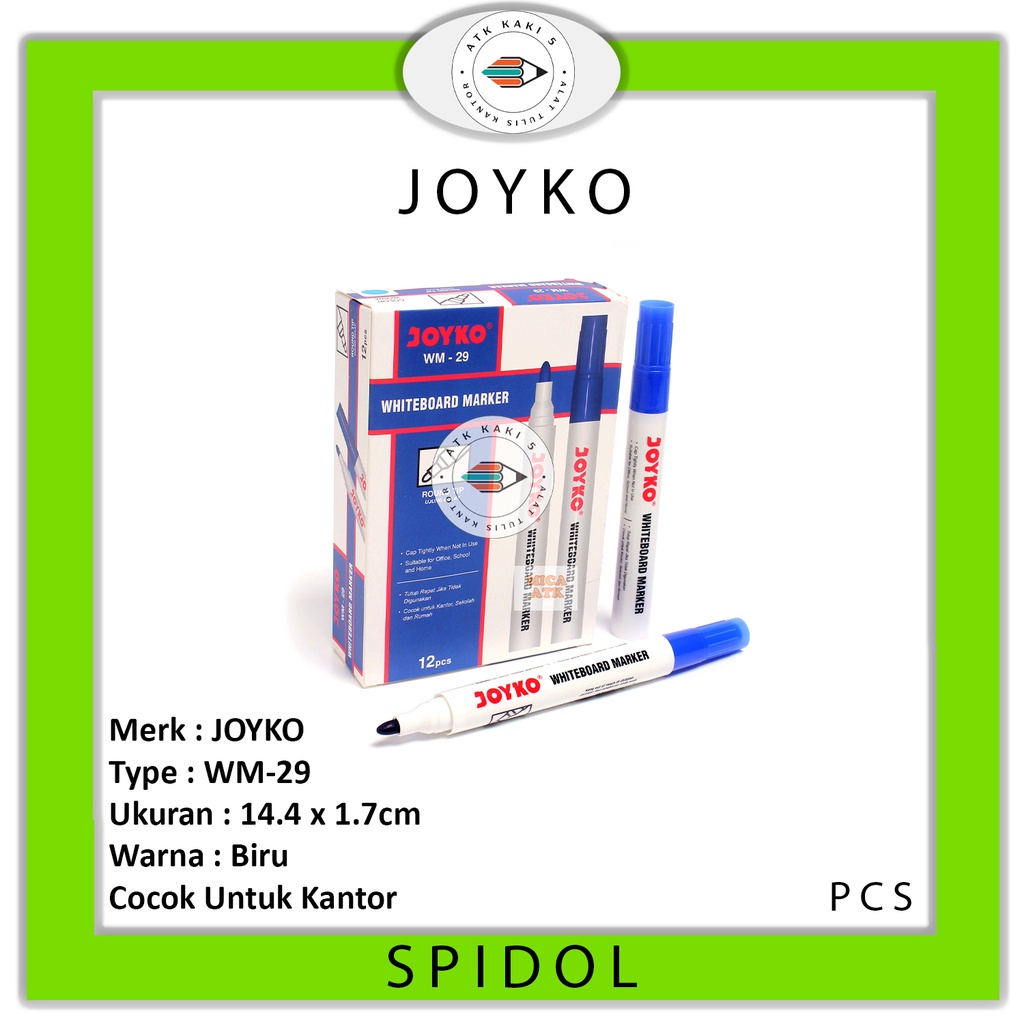 Jual JOYKO - Whiteboard Marker - WM-29 Biru - Pcs | Shopee Indonesia