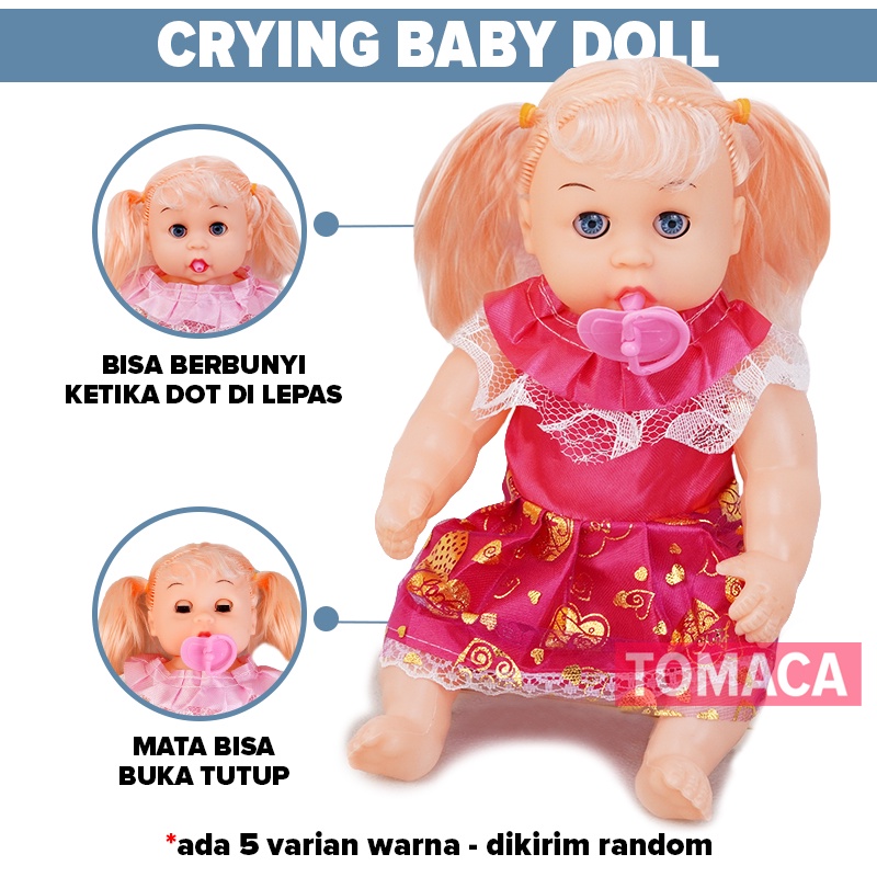 Jual Mainan Anak Perempuan Boneka Bayi Empeng Belle Suara Nangis Mama Papa Ketawa Menangis Baby ...