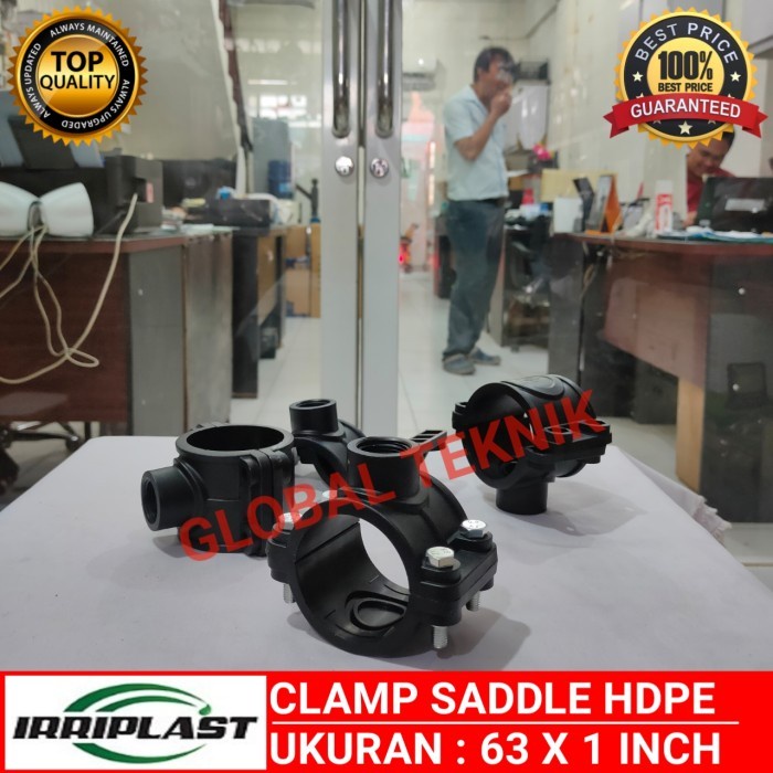 Jual Klem Sadle HDPE 63mm x 1" Inch / Clamp Saddle HDPE / Klem Sadel | Shopee Indonesia