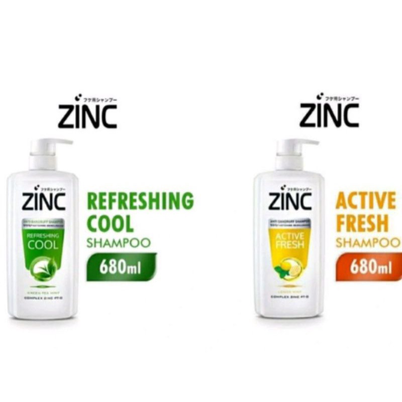 Jual zinc shampoo anti ketombe ACTIVE FRESH 680ML & REFRESHING COOL ...