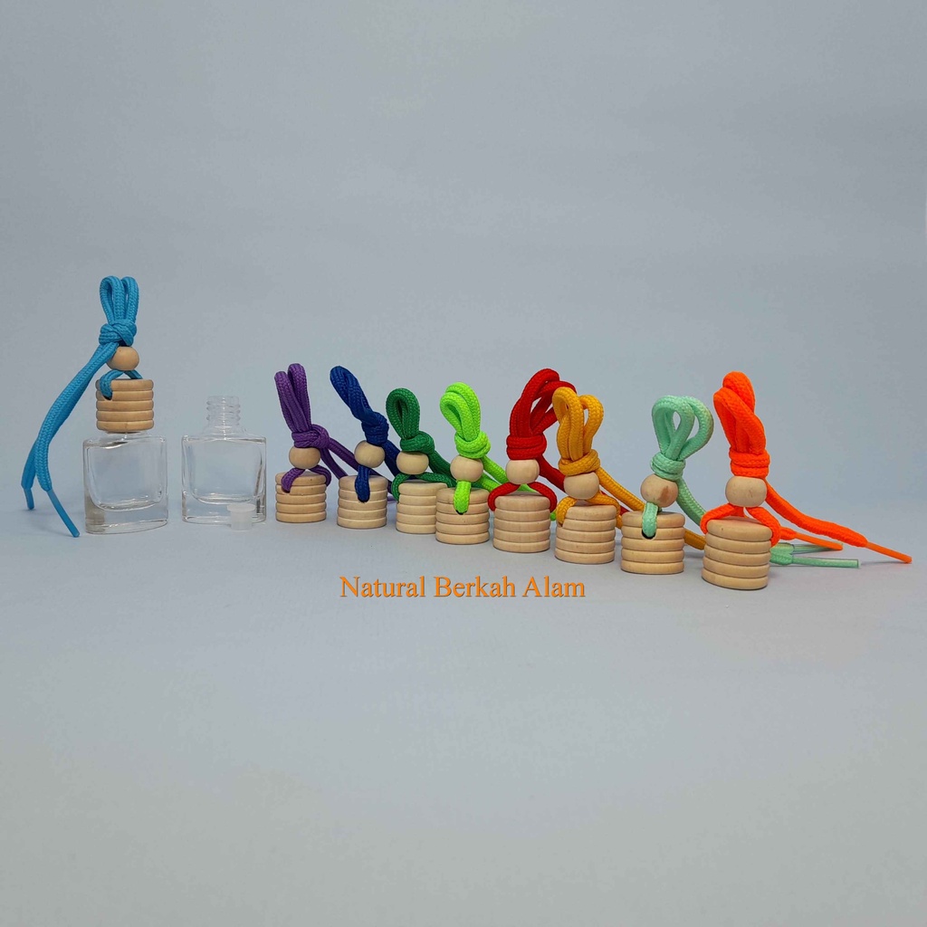 Jual Botol Parfum Gantung 7 Ml Kotak Circle Tutup Kayu Bulat / Botol ...